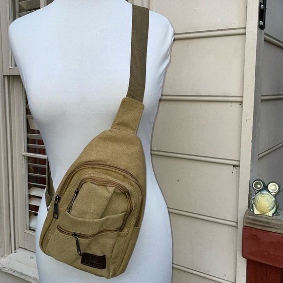Bags | New Men Khaki Tactical Sling Bag Chest Shoulder Crossbody Bag ...